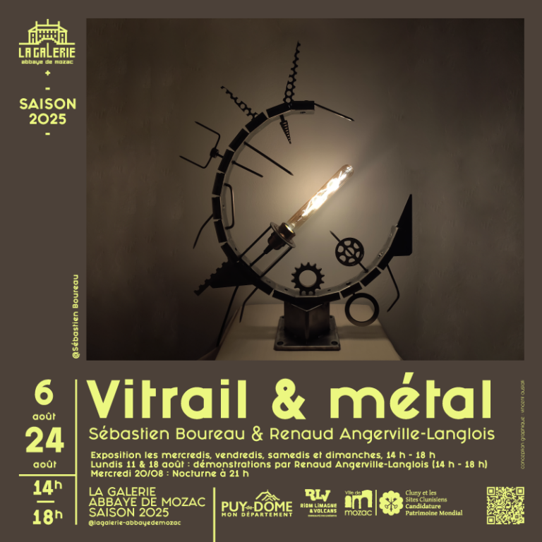 EXPOSITION La Galerie - abbaye de Mozac | Vitrail & métal - Mairie de Mozac